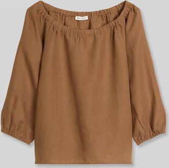 Marc O'Polo Regular Fit Bluse aus reinem Leinen mit Carmen-Ausschnitt