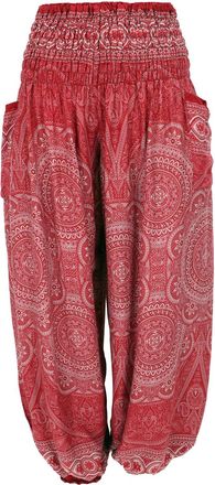 Guru Shop Luftige XL Pluderhose F&uuml;r Starke Frauen, Plus Size Sommerhose, Yogahose, Wohlf&uuml;hlhose - Rot, Damen, Synthetisch