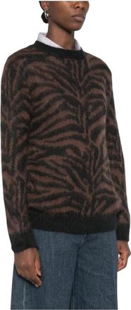 P.A.R.O.S.H. Zebra Print Fuzzy Strickpullover - - Knitwear - Damen - Mehrfarbig - XS