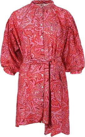 Chufy Kurzes Hemdkleid mit G&uuml;rtel - Rosa