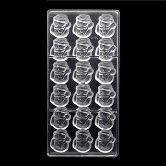 Generic 18 Löcher Weihnachten Klar Polycarbonat Schokoladenform Weihnachten Schneemann Gelee Süßigkeiten Herstellung Form DIY Schokoladenformen Süßigkeiten Fo