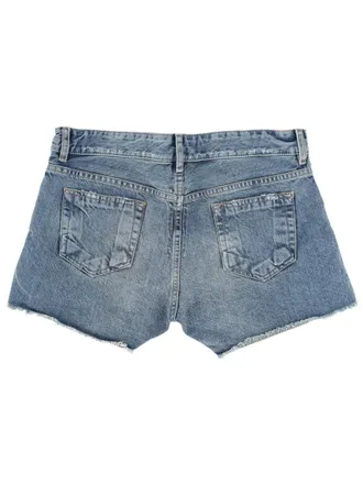 Rick Owens 100% Cotton Denim Shorts - Blue