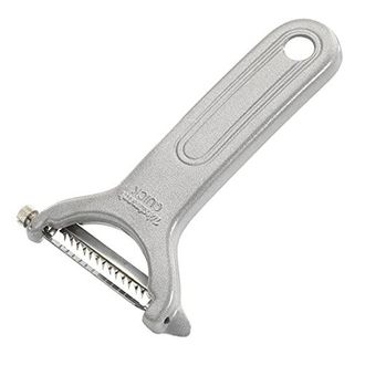 Westmark Gemüse-Schäler mit grob gezackter Klinge, Retro Design, 12,8 x 7,7 cm, Julienne Schneider Quick Spezial Retro-Look, Aluminium-Beschichtung/ Edelstahl,