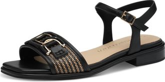 Marco Tozzi Damen Sandalen flach mit Schließe Bequem, Schwarz (Black), 38 EU