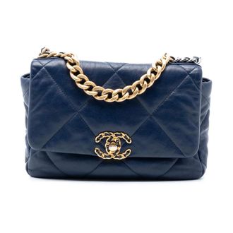 Chanel Sac bandouli&egrave;re matelass&eacute; Pre-owned - Femme - Pre-owned - Bleu - Taille: ONE Size