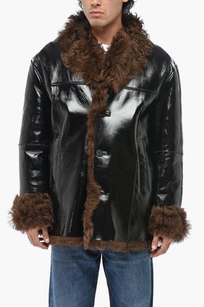 Diesel Patent Jacket L-HARNETT Lined In Shearling Diesel