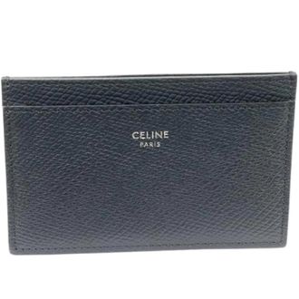 Celine Pre-owned Kartenetui aus genarbtem Kalbsleder - - Pre-owned - Damen - Blau - ONE SIZE