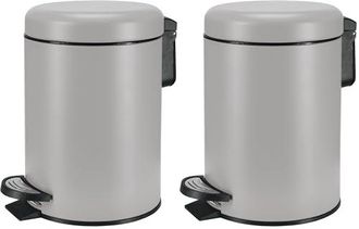 Kleine Wolke Kosmetikeimer One, Farbe: Platin, Material: Edelstahl/PP, Gr&ouml;&szlig;e: Eimer 3 Liter 16,8 cm x 25 cm (Packung mit 2)