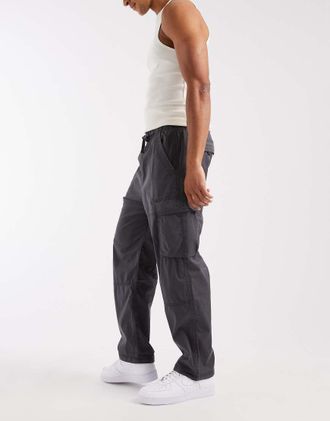 Hollister Y2k - Pantalon cargo baggy - Gris fonc&eacute;