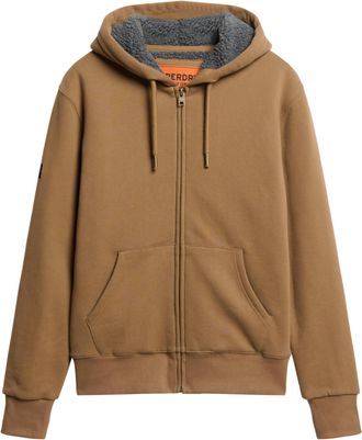 Superdry Herren Kapuzenjacke mit Teddyfellfutter Karamell Braun XXXL