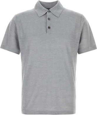 Brioni Homme, Tops, Gris, Taille: M Polo M&eacute;lange en Cachemire