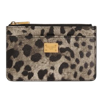 Dolce & Gabbana Leopardenmuster Zip-Portemonnaie - - Accessories - Damen - Braun - ONE SIZE