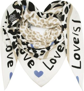 Glamexx24 Damen Schal Love Herz Dreieck Schal Baumwolle Dreieckstuch Schal f&uuml;r Fr&uuml;hling, Sommer, Herbst und Winter Made in Italy