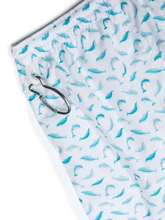 Fedeli Kids Graphic-Print Drawstring-Waistband Swim Shorts Ss24 B