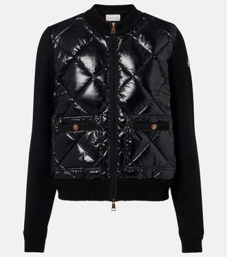 Moncler Cardigan en coton et duvet