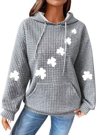 Generic Sweat-shirt surdimensionn&eacute; pour femme - Sweat &agrave; capuche &agrave; manches longues - Imprim&eacute; - Veste de surv&ecirc;tement 2026 - Automne - Hiver - Manteau long - Loi