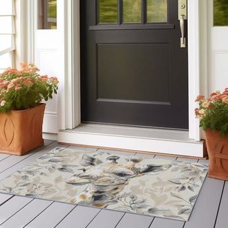 Generic Beige Lavable en Machine Tapis Salon Animaux Cerfs Animaux Sauvages, 160 x 230 cm Doux Tapis de Sol Pelucheux Dessous Antid&eacute;rapant, Entree Interieur C