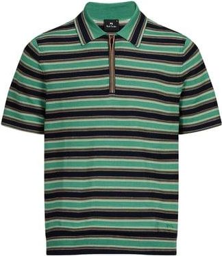 Paul Smith Polo droit ray&eacute; en laine m&eacute;rinos