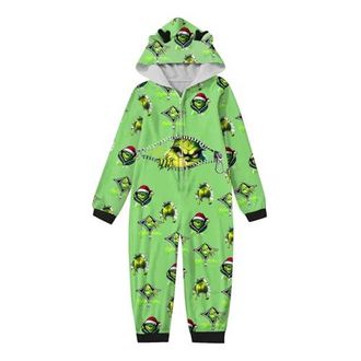 Generic Le Grinch Pyjama Noel Famille De Grinch Adulte Chaud Et Doux The Enfant Assorti Homme Couple Coton Femme Vetement Garcon Costume Ensemble Deguisement 