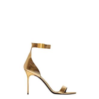 Balmain Uma Ledersandalen mit Verstellbarem Kn&ouml;chelriemen - - Shoes - Damen - Gelb - 40 EU