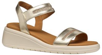 Geox Damen D MELICONIA E Wedge Sandal, Lt Gold, 36 EU