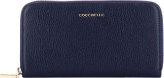 Coccinelle Femme, Accessoires, Bleu, Taille: ONE Size Portafoglio Metallic soft