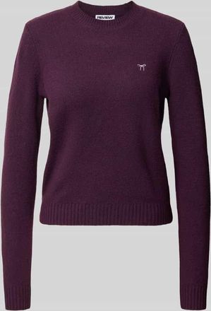 Review Slim Fit Strickpullover aus elastischem Material-Mix
