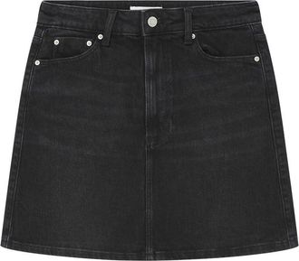 Springfield Damen Minifaldavaquerabásica Minirock Jeans, Standardschwarz 6, 34