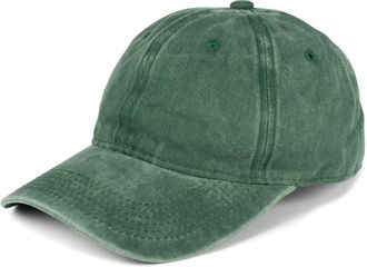 styleBREAKER Unisex Baseball Cap Vintage Look verstellbar 6-Panel Cappy in Washed Optik mit gebogenem Schirm Baumwolle Retro Cap Damen und Herren, Farbe:Dunkelgrün
