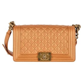 Chanel Sac Boy Flap Medium matelass&eacute; Pre-owned - Femme - Pre-owned - Orange - Taille: ONE Size