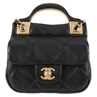 Chanel Pre-owned Lady Handle Flap Card Holder on Chain - - Pre-owned - Damen - Schwarzk - ONE SIZE