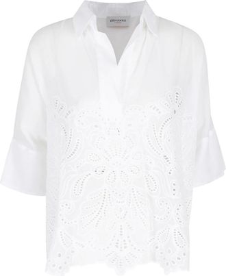 Ermanno Scervino Femme, Blouses et Chemises, Blanc, Taille: 36 FR Chemisier en dentelle
