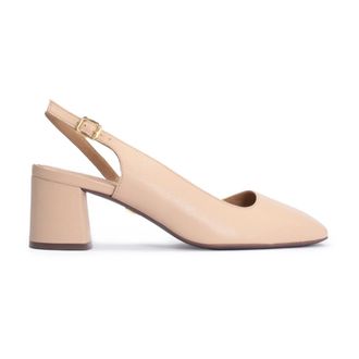 Kazar Beige Lederpumps mit offener Ferse und voller Zehe - - Shoes - Damen - Beige - 38 EU