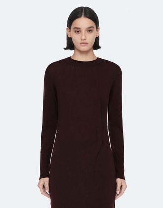 AllSaints Kayla Kleid mit langen &Auml;rmeln in kastanienbraun