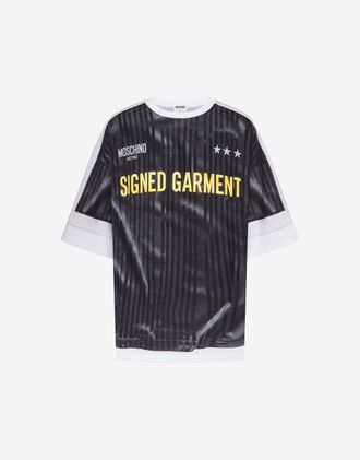 Moschino T-shirt en jersey de coton biologique imprimé - Gris