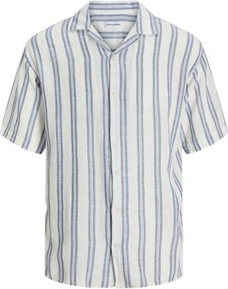 Jack & Jones Jjeenzo Stripe Resort SS Sn T-Shirt Chemise à Manches Courtes, Blanc, XL Hommes