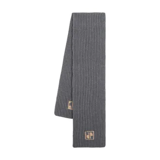 Patou Womens Wool Ribbed Scarf Gray