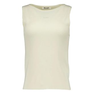Olaf Hussein Retro Logo &Auml;rmelloses Strickoberteil - - Tops - Damen - Wei&szlig; - M