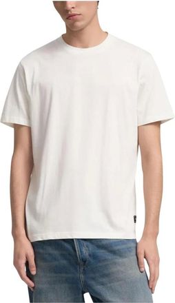Replay Homme, Tops, Blanc, Taille: XL T-shirt en coton &agrave; col rond et manches courtes