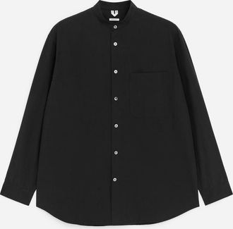 Arket Popeline-Shirt Mit Stehkragen -Schwarz
