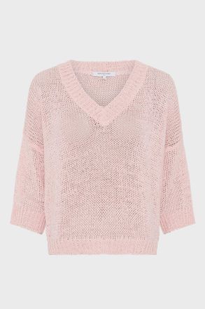 Gerard Darel Pull V en maille crochet - SCOLLO - Rose