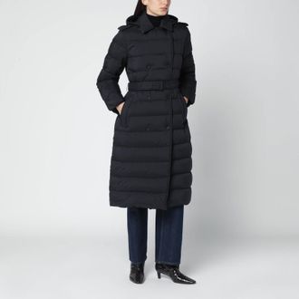 Burberry Black double-breasted padded coat with belt