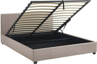 Sweeek Sweeek - Boxbett mit Lattenrost und Kopfteil, 160 x 200cm, Stoffbezug