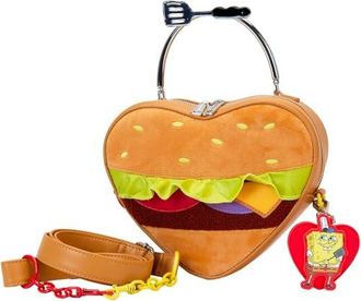Loungefly Nickelodeon Sac &agrave; bandouli&egrave;re en peluche Bob l&eacute;ponge Krabby Patty