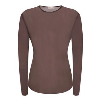 Blanca Vita Lang&auml;rmeliges Rundhals-Top - - Tops - Damen - Braun - XL