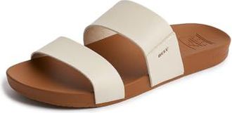 Reef Cushion Vista Womens Fashion Slide Sandal, Vegan Leather Strap, Ultra Soft Cushion Footbed, Vintage, 7.5