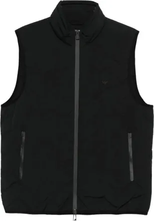 Emporio Armani Homme, Vestes, Noir, Taille: 2XL Veste sans manches matelass&eacute;e &agrave; chevrons en duvet