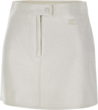 Courr&egrave;ges Femme, Jupes, Blanc, Taille: 36 FR Reedition Vinyl Mini Skirt