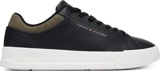 Tommy Hilfiger Sneakers Tommy Hilfiger Th Court Core Lth Mix Collar FM0FM05970 Schwarz
