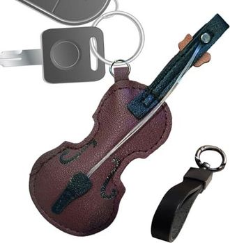 Generic Petit porte-cl&eacute;s violon - Breloque instrument de musique en cuir, pendentif mini violon, accessoire de sac &eacute;l&eacute;gant | Porte-cl&eacute;s violon d&eacute;coratif pour 